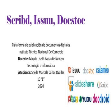 Plataformas para publicar documentos digitales (scribd,issuu,docstoc) | PDF