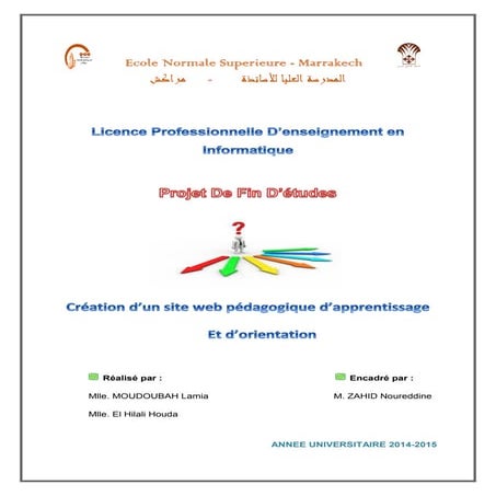 Une plateforme pédagogique d'orientation_Projet de fin d'études | PDF