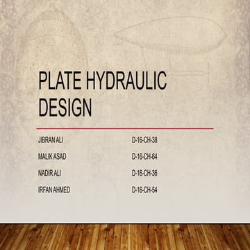 Plate hydraulic design | PPTX