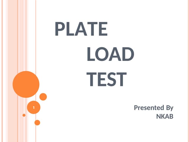 Plate load test ppt | PPTX