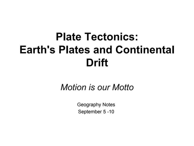 Plate Tectonics | PPT