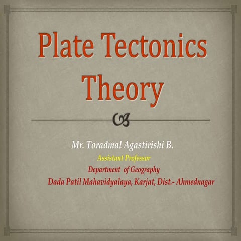 Plate tectonics Theory | PPT