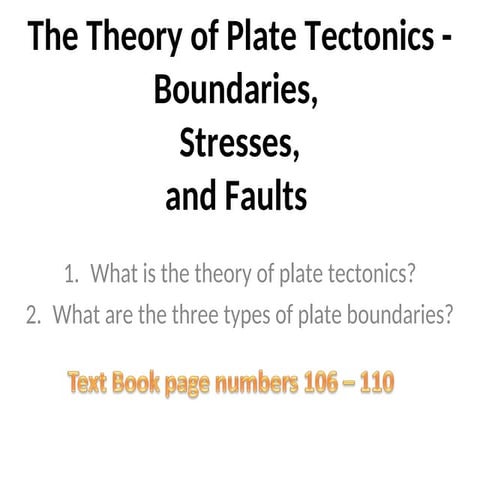 Earth in Pieces: The Dynamic World of Plate Tectonics | PPT