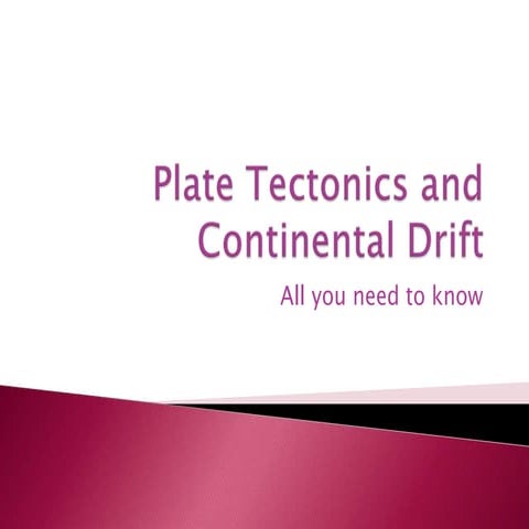 Plate tectonics and Continental drift | PPTX