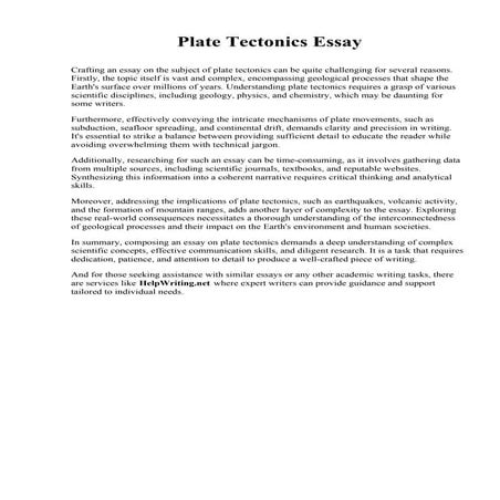 Plate Tectonics Essay. Community College of Beaver County | PDF