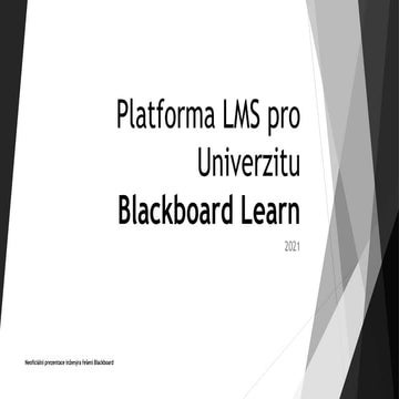 Platforma LMS pro Universitu Blackboard Learn | PPT