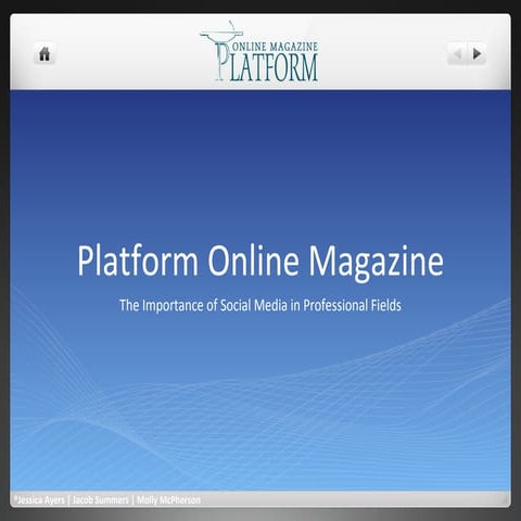 Platform Presentation to Capstone Agency on Social/New Media | PPT