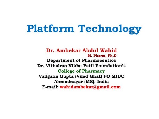 Platform technology | PDF