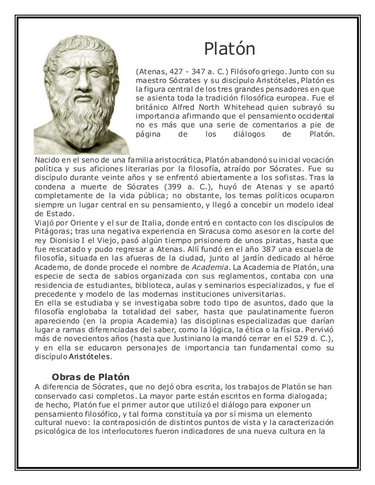 Platón,biografia y metodo de la caverna