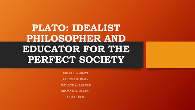 Plato’s philosophy in education | PPTX | Education