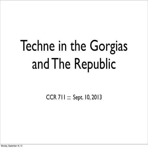 Techne in the Gorgias and Republic | PDF