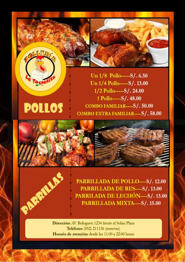 Platos a carta de Pollería