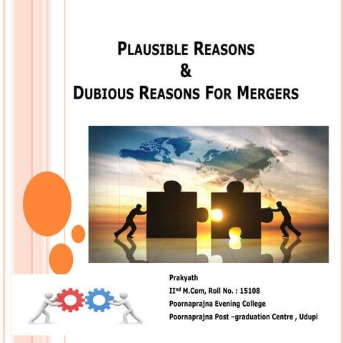 Plausible and dubious reasons for mergers | PPSX