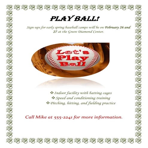 Play ball flyer | DOCX