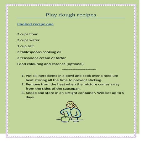 Play dough recipes | DOCX