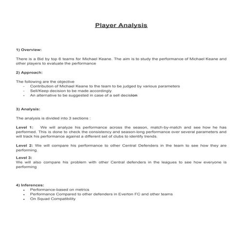Player analysis | PDF