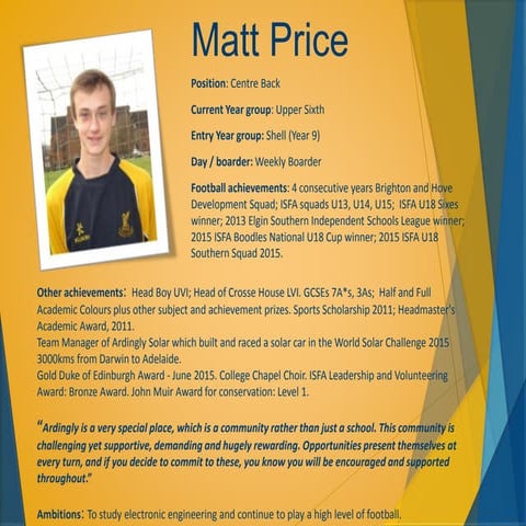 Football player profiles | PPT