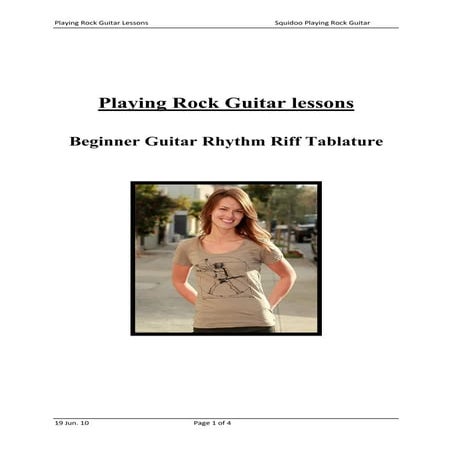 Playing rock guitar_lessons_beginner_rythm_tablature | PDF | Music ...
