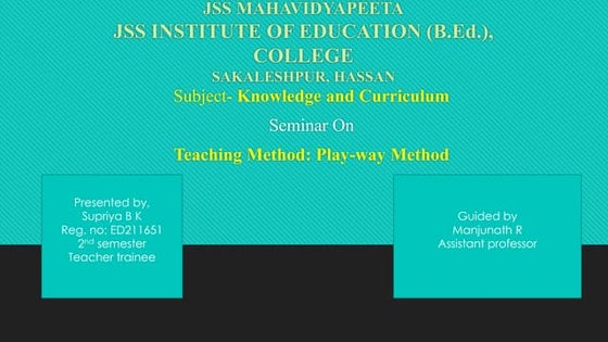 Play Way Method | PPT