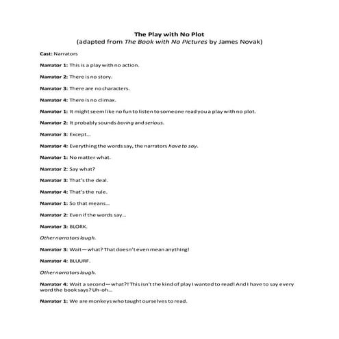 Play with No Plot Reader's Theater Script | DOCX