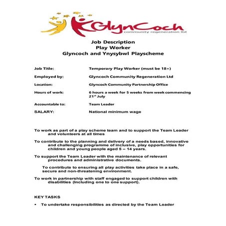 Play worker part time | PDF