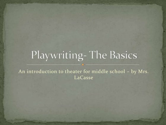 Introduction to Playwriting | PDF
