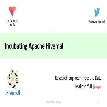 Incubating Apache Hivemall | PPT