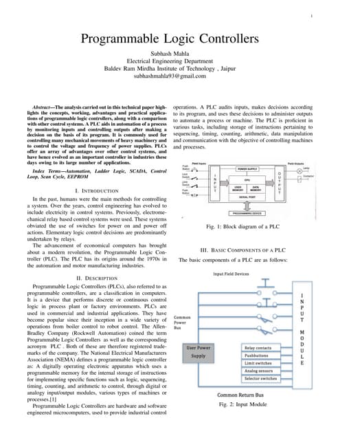 Plc notes | DOCX | Operating Systems | Computer Software and Applications