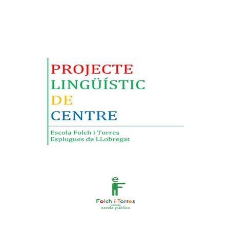 Projecte Lingüístic de Centre | PDF