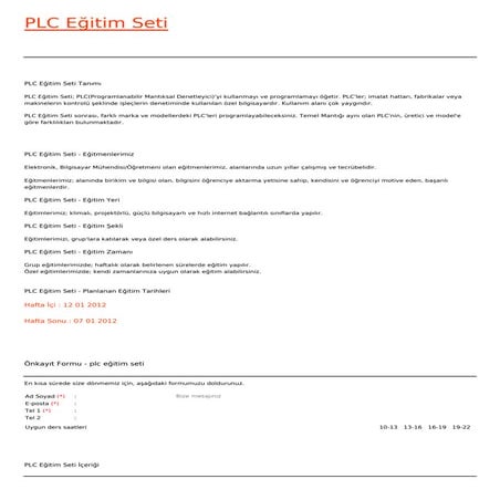 Plc projeleri | PDF