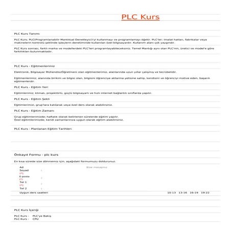 Plc kurs | PDF