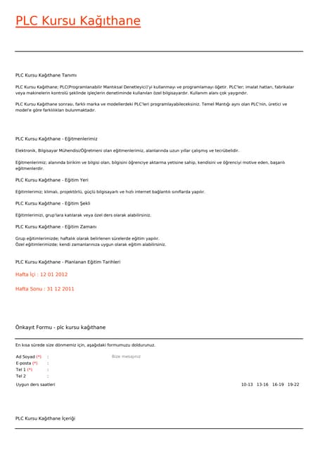 Plc egitimi-pendik | PDF