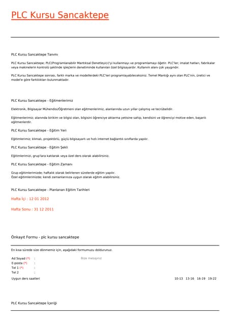 Plc kursu-umraniye | PDF
