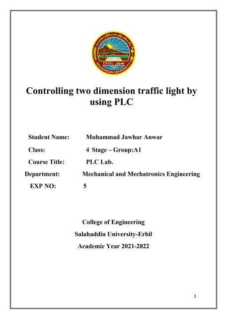 Smart traffic light controller using verilog | PDF