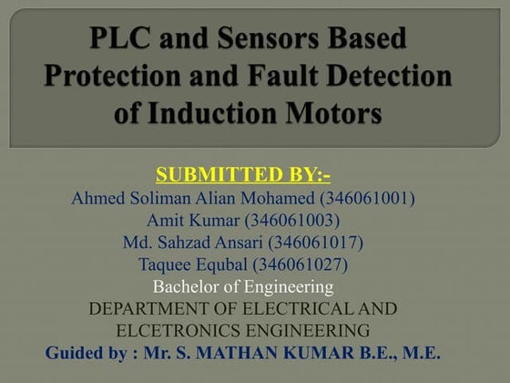 Induction Motor Protection Using Plc Pdf