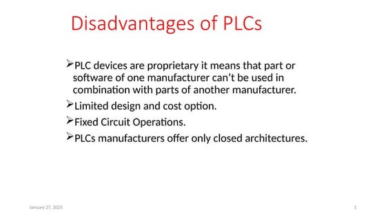 PLC (PROGRAMMABLE LOGIC CONTROLLER) | PPTX