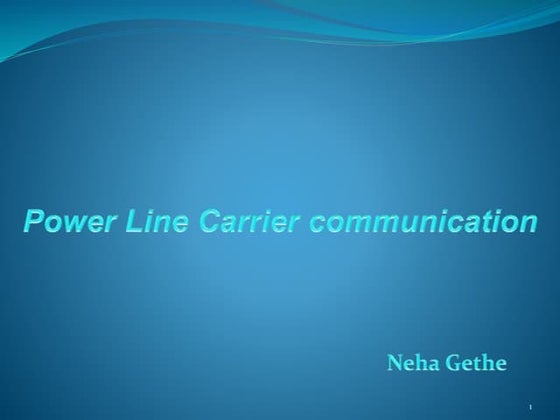 Power line carrier communication (plcc) | PPT
