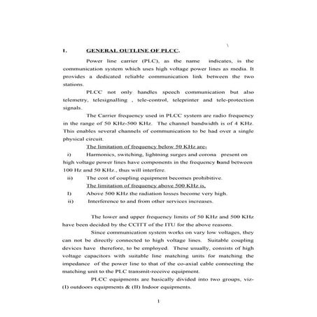 Power line carrier COMMUNICATION (PLCC), | PDF