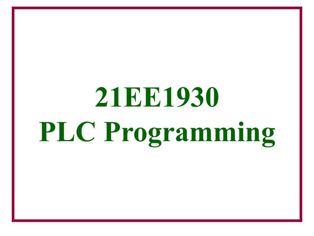 Plc example presentation | PPTX | Computer Peripherals | Computing