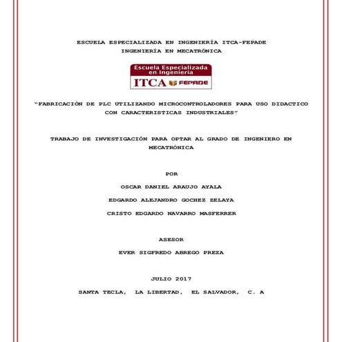 PLC: fabricación de PLC utilizando microcontroladores para uso ...
