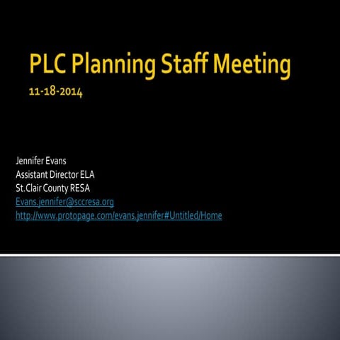 Plc planning staff meeting | PPT
