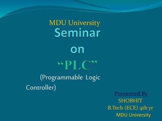 ppt on PLC automation | PPTX