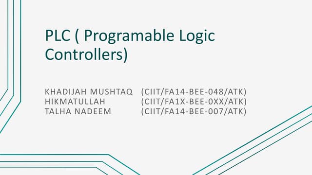 Plc ( programable logic controllers) | PPT Plc ( programable logic controllers) | PPT