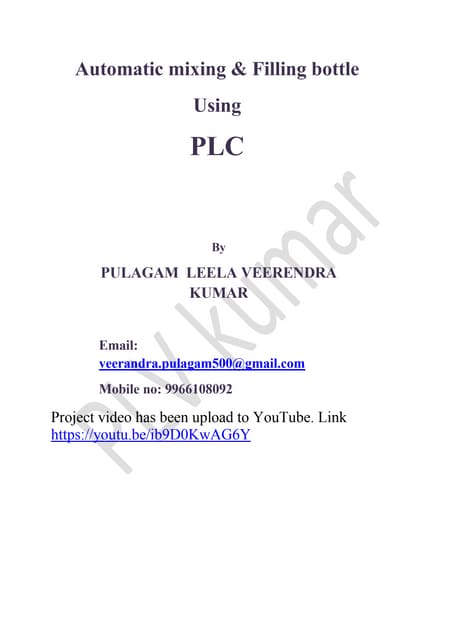 Automatic Bottle filling and Capping using PLC | PPT