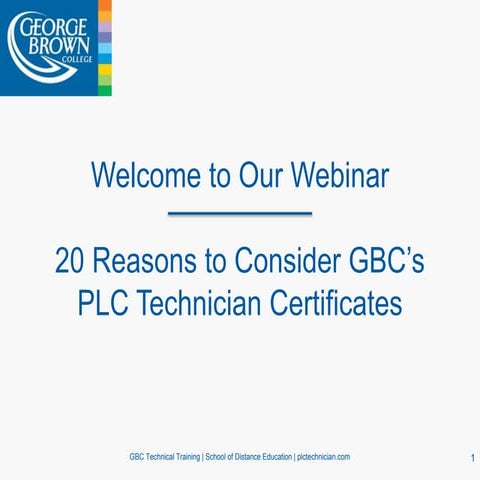 20 Reasons to Consider GBC’s PLC Technician Programs | PPT