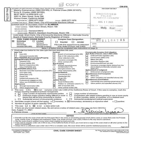 2021 Emeryville Special Election Petition | PDF