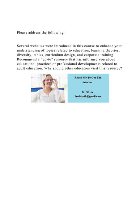 Please address the followingSeveral websites were introdu.docx Please address the followingSeveral websites were introdu.docx