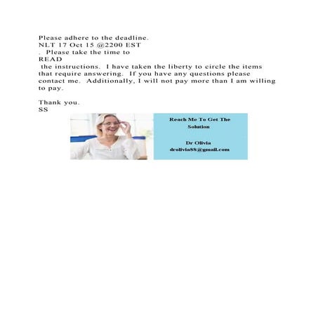 Please adhere to the deadline. NLT 17 Oct 15 @2200 EST. Please.docx