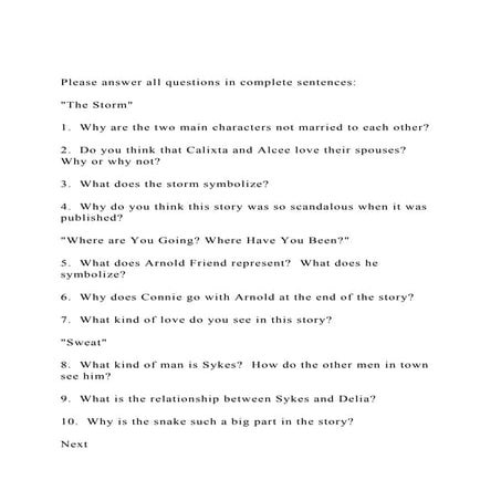 Please answer all questions in complete sentencesThe Storm.docx ...