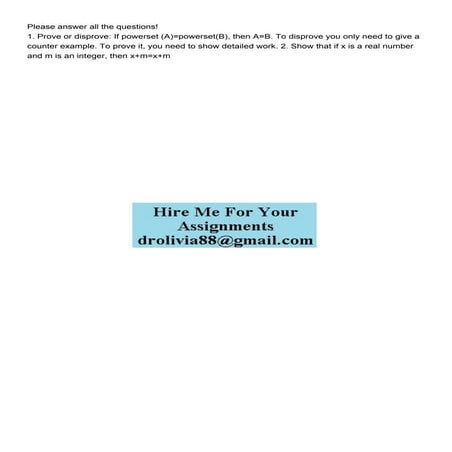 Please answer all the questions 1 Prove or disprove If .pdf